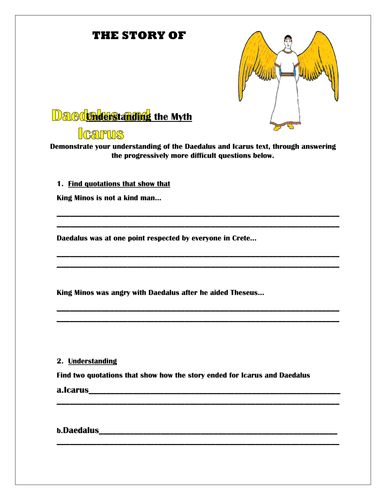 Greek Myths: Daedalus and Icarus | Teaching Resources