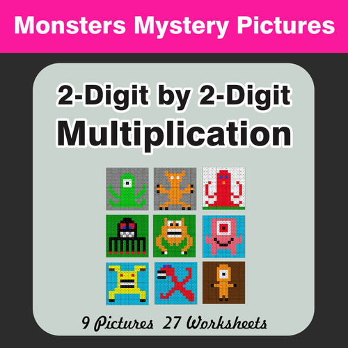 Multiplication: 2-Digit by 2-Digit - Color-By-Number Mystery Pictures ...
