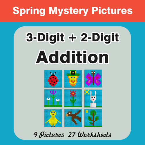 Spring Math: 3-Digit + 2-Digit Addition - Mystery Pictures | Teaching ...