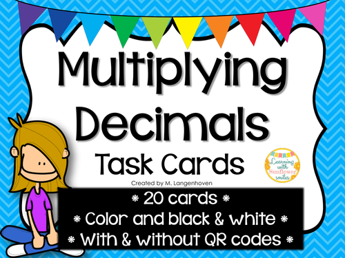 Multiplying Decimals Task Cards (with or without QR codes) | Teaching ...