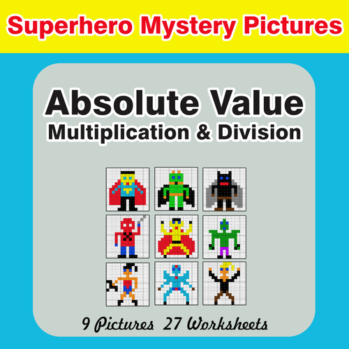 Absolute Value (Multiplication &amp; Division) Color-By-Number Mystery ...