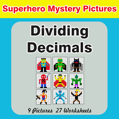 Dividing Decimals - Color-By-Number Superhero Mystery Pictures ...