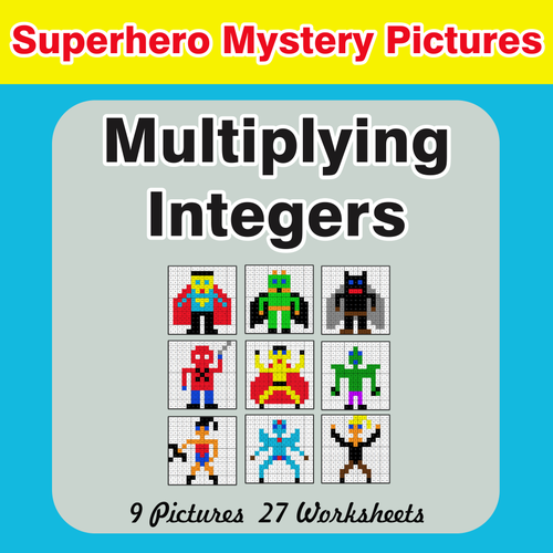 Multiplying Integers - Color-By-Number Superhero Mystery Pictures ...