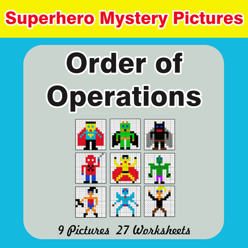 Order of Operations - Color-By-Number Superhero Mystery Pictures ...