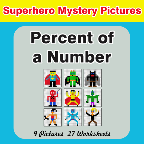 Percent of a Number - Color-By-Number Superhero Mystery Pictures ...
