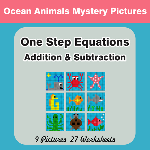 One-Step Equations (Addition & Subtraction) - Mystery Pictures ...