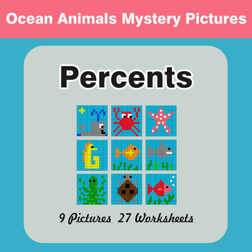 Percent of a Number - Color-By-Number Mystery Pictures | Teaching Resources