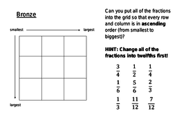 Ordering Fractions - Grid Challenge by ScoobyHugh - Teaching Resources ...