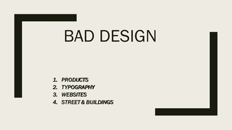 BAD DESIGN Powerpoint | Teaching Resources
