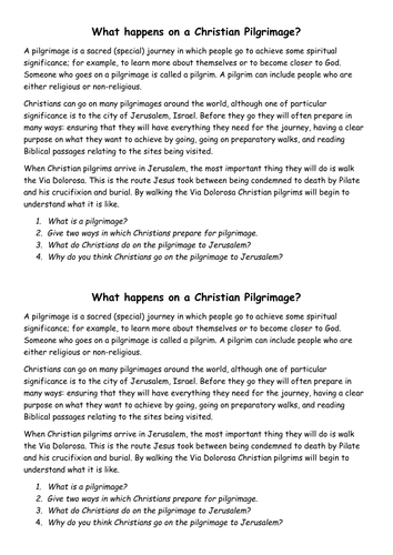 Christian Pilgrimage | Teaching Resources
