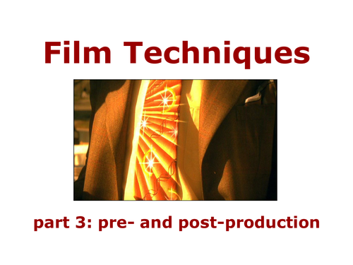 Film Studies - Film terms and Techniques | Teaching Resources