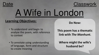A Wife in London | Teaching Resources
