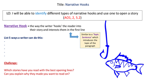 Identifying and using Narrative Hooks, Story Writing | Teaching Resources
