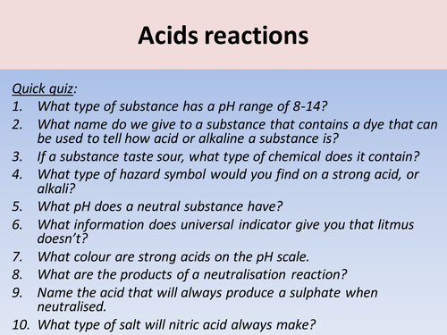Chemistry (Elements,, Compounds, Acid, Alkali) | Teaching Resources