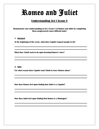 Romeo and Juliet: Act I Scene V - The Masquerade Ball Scene! | Teaching ...