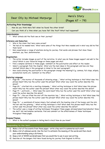 Dear Olly by Michael Morpurgo Guided Reading Plans | Teaching Resources Dear Olly by Michael Morpurgo Guided Reading Plans | Teaching Resources