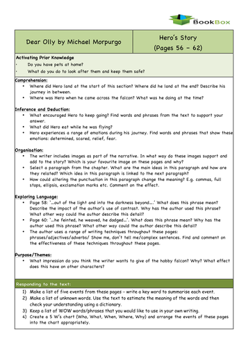 Dear Olly by Michael Morpurgo Guided Reading Plans | Teaching Resources