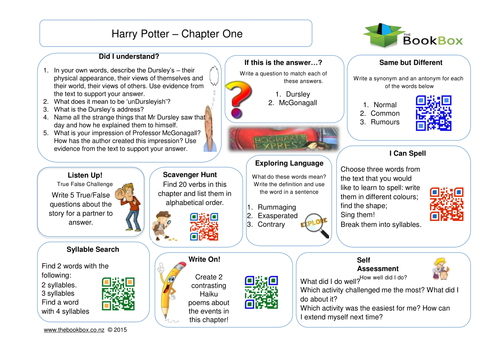 Harry Potter and the Philosopher's Stone Independent Learning Contracts ...