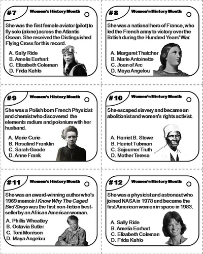 Women's History Month Task Cards | Teaching Resources