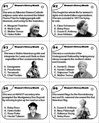 Women's History Month Task Cards | Teaching Resources
