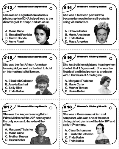 Women's History Month Task Cards | Teaching Resources