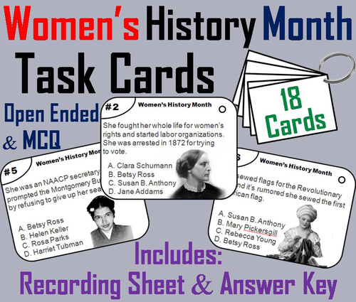 Women's History Month Task Cards | Teaching Resources