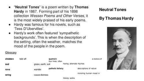 Neutral Tones - Relationships Poetry (SEN friendly) | Teaching Resources