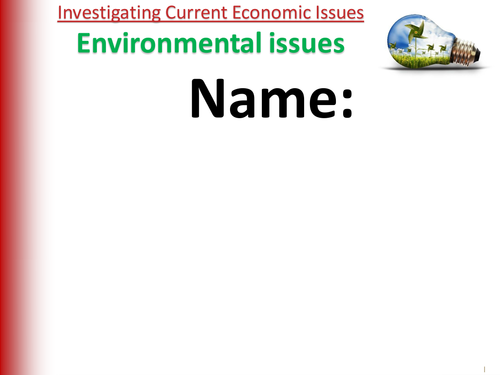 GCSE Economics AQA Unit 12 - Investigating Economic Issues ...