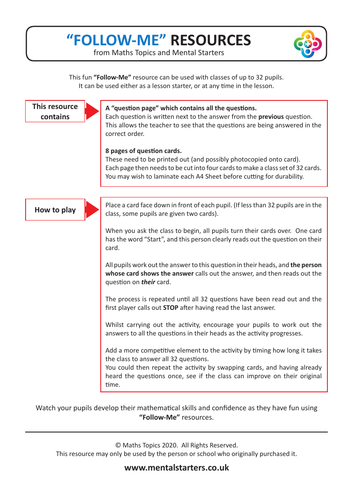 Angles Follow Me Pdf Teaching Resources
