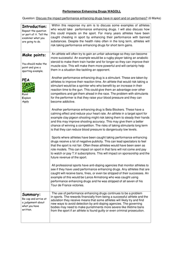 GCSE PE WAGOLL's for 12 mini essay questions. | Teaching Resources