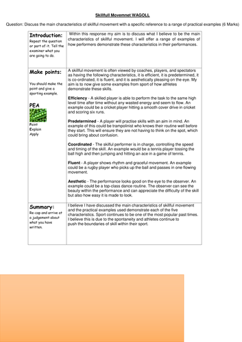 GCSE PE WAGOLL's for 12 mini essay questions. | Teaching Resources