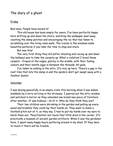 Examples of diaries for lower KS2 (Halloween) | Teaching Resources