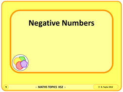 Negative Numbers KS2 by Magictrickster | Teaching Resources