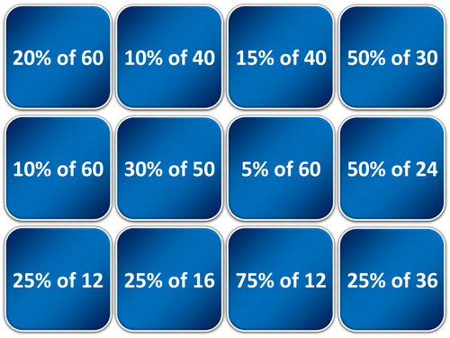 Percentage of an Amount Matching Activity | Teaching Resources