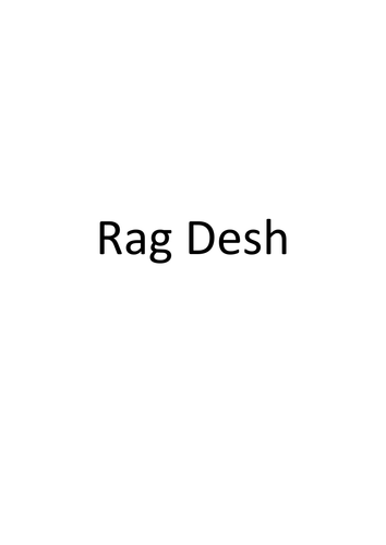 Rag Desh Revision/Key Info Edexcel GCSE Music Old Specification ...