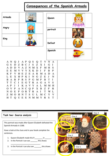 Consequences of the Spanish Armada EAL worksheet | Teaching Resources