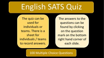 SATS English: Spelling, Punctuation and Grammar Revision Quiz ...