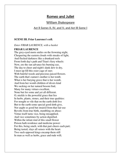 Romeo and Juliet: Act 3 Scene 1 - The Fight Scene! | Teaching Resources