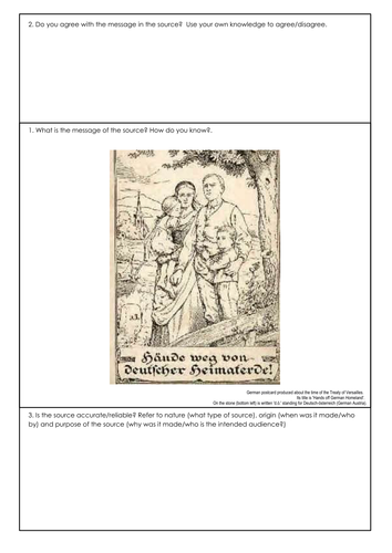 Silent source analysis worksheet | Teaching Resources