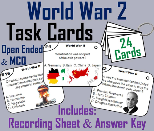 World War 2 Task Cards and Activities Bundle | Teaching Resources