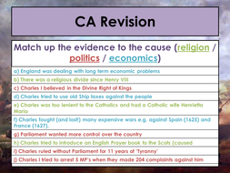 Assessment English Civil War (Causes) | Teaching Resources