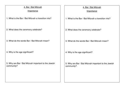 KS3 Judaism - Bar Mitzvah | Teaching Resources