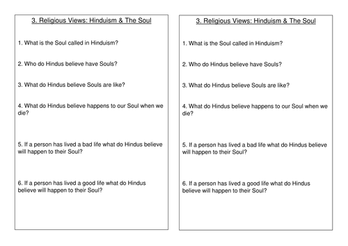 KS3 Ultimate Questions - The Soul | Teaching Resources