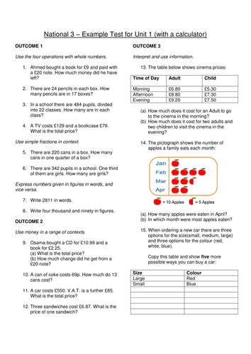 National 3 Maths - Numeracy starters, questions and tests | Teaching ... National 3 Maths - Numeracy starters, questions and tests | Teaching ...