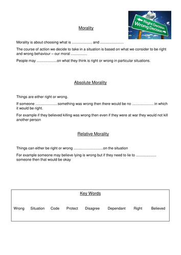 KS3 - Morality | Teaching Resources