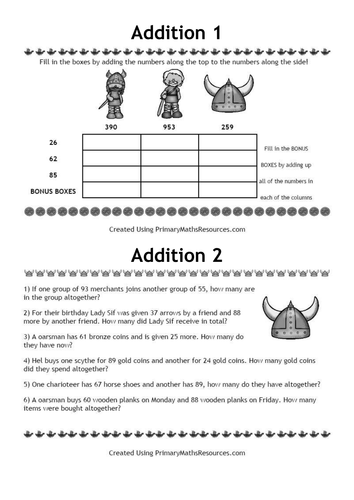 Viking Themed Maths Worksheets - Year 5 | Teaching Resources
