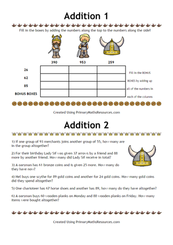 Viking Themed Maths Worksheets - Year 5 | Teaching Resources