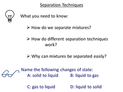 separating mixtures and compounds ks3 science by Mastermalik | Teaching ...