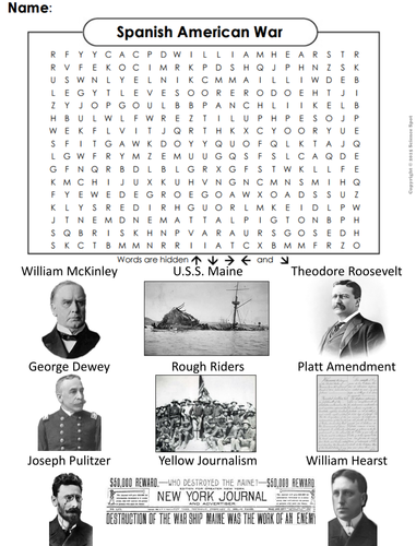 Spanish American War Word Search | Teaching Resources