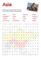 Continents and Countries (Word Searches) | Teaching Resources